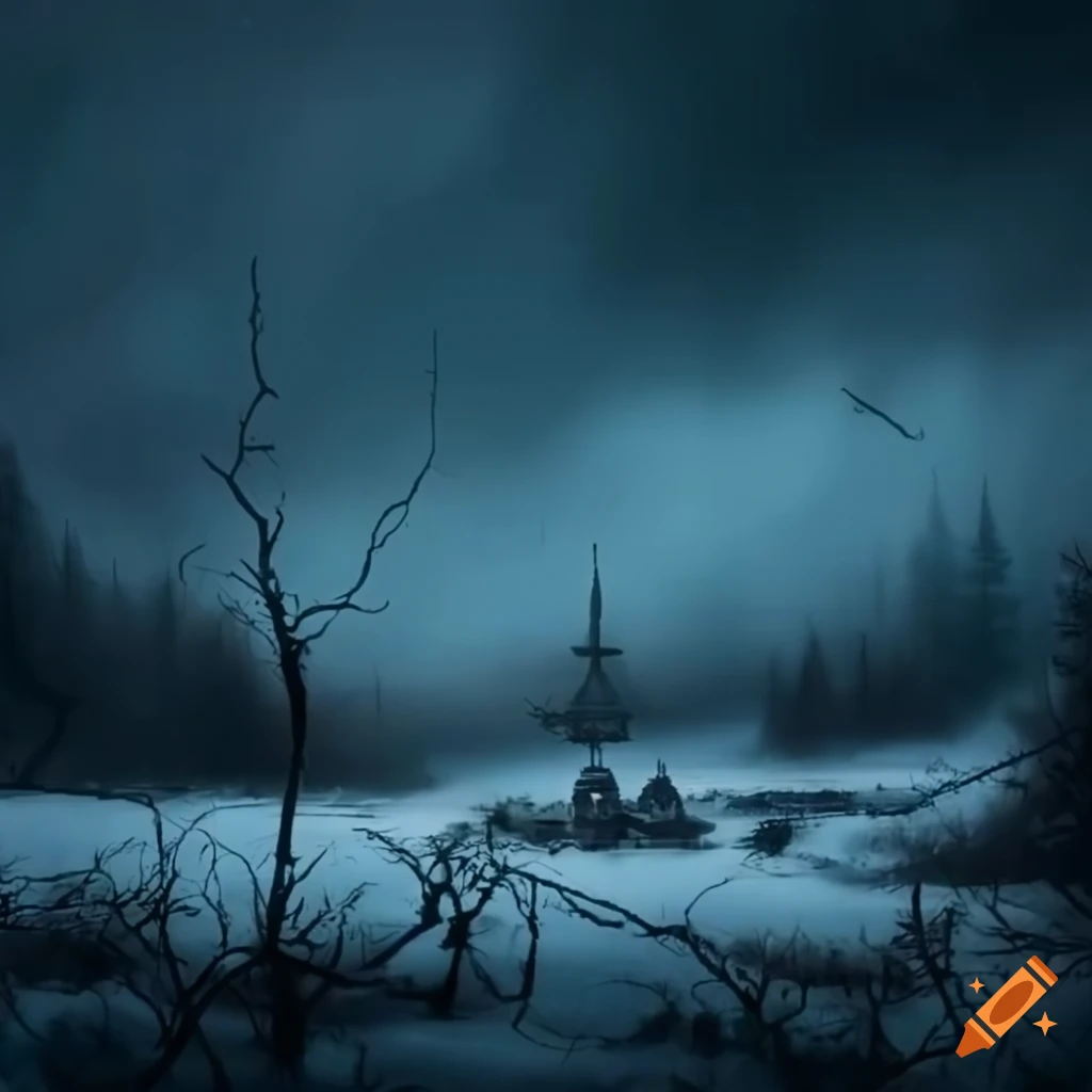 Mysterious snowy landscape