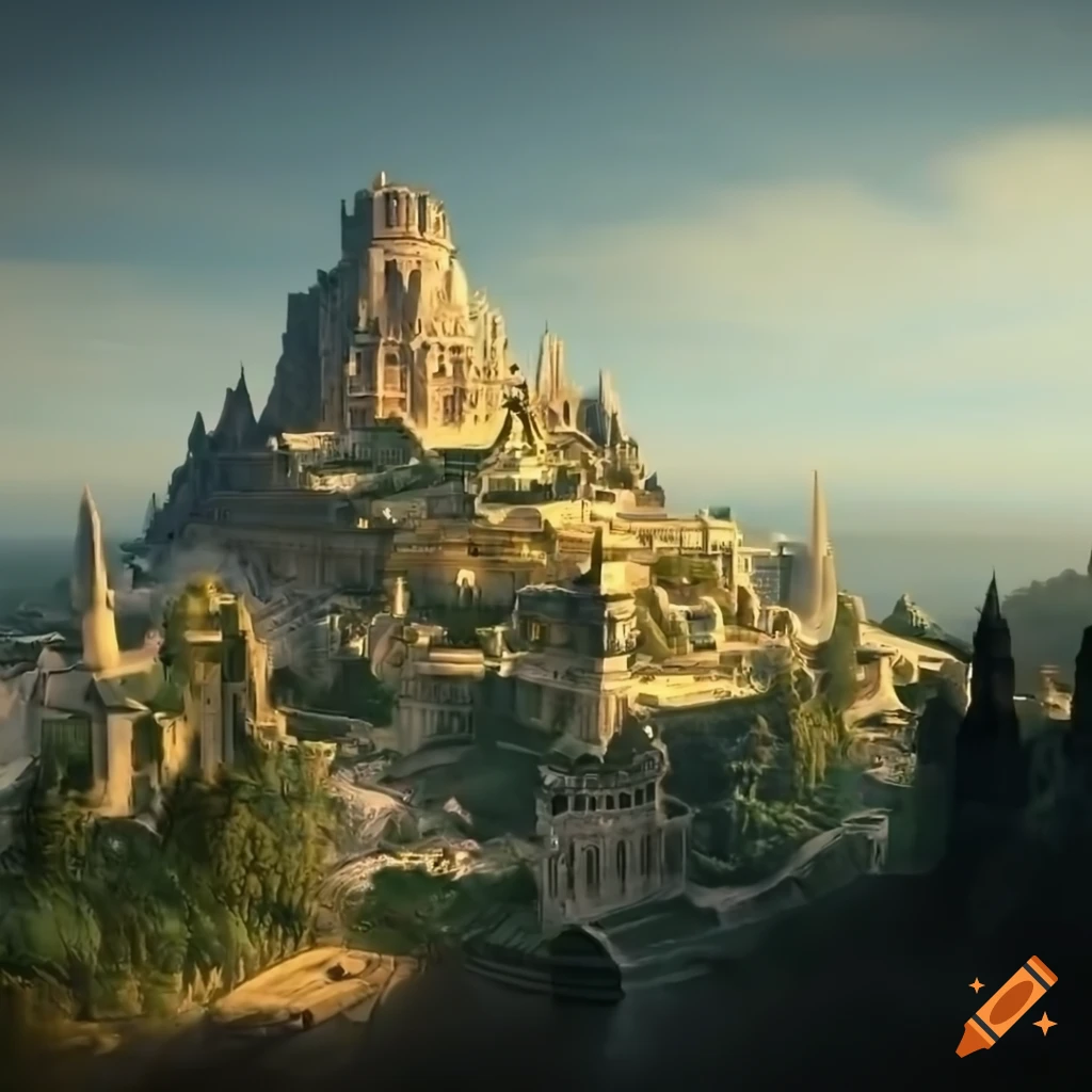 Detailed photorealistic depiction of a Greek gods city on Mount Olympus on Craiyon