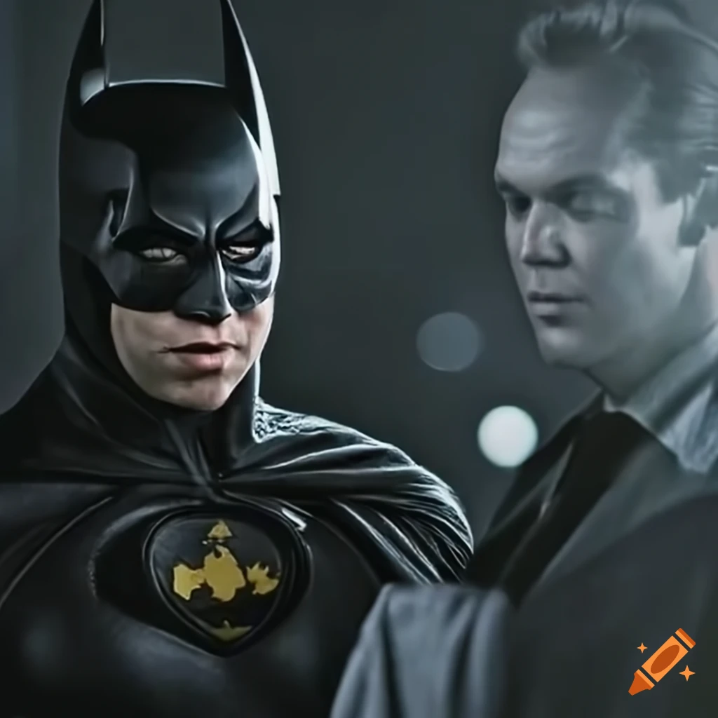 Val kilmer and young michael keaton as batman