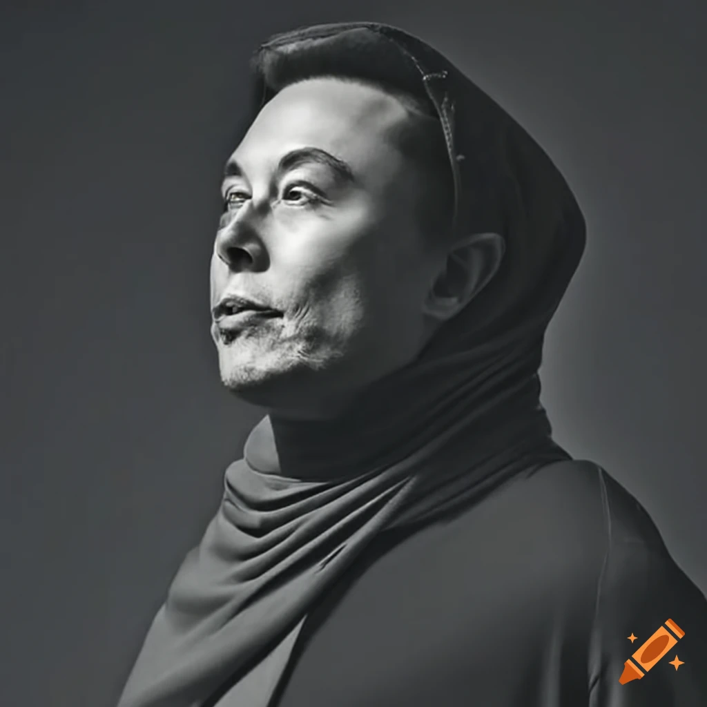 Elon musk wearing a hijab on Craiyon