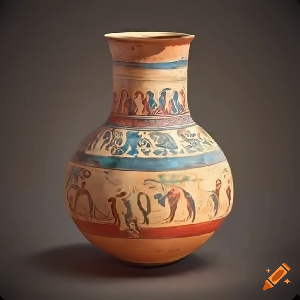 Minoan art on an ancient vase