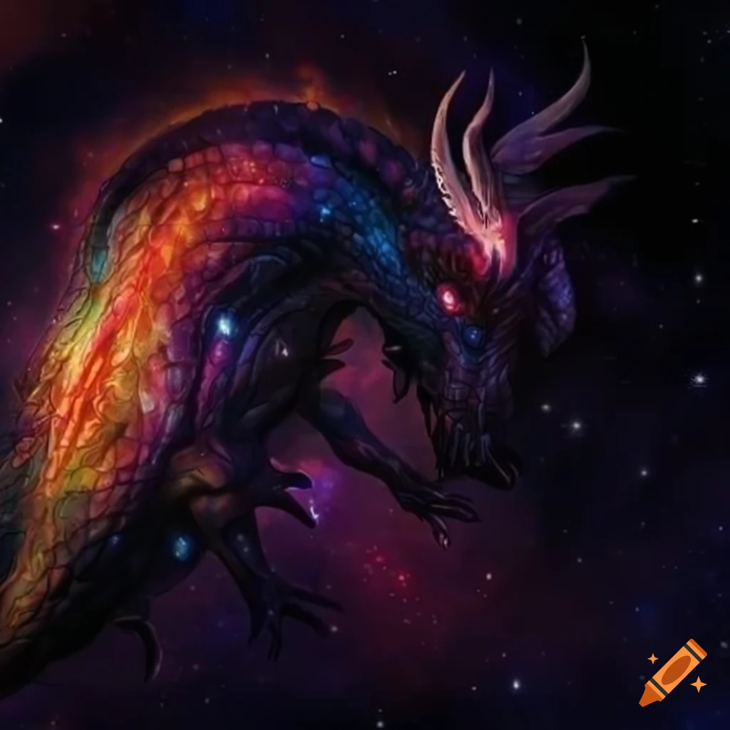 Cosmic dragon illustration on Craiyon