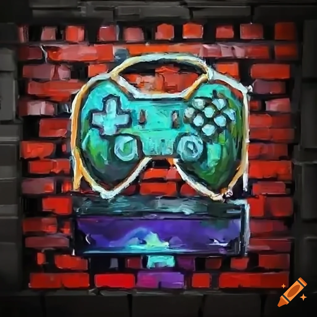 Brick art gamer emblem on Craiyon