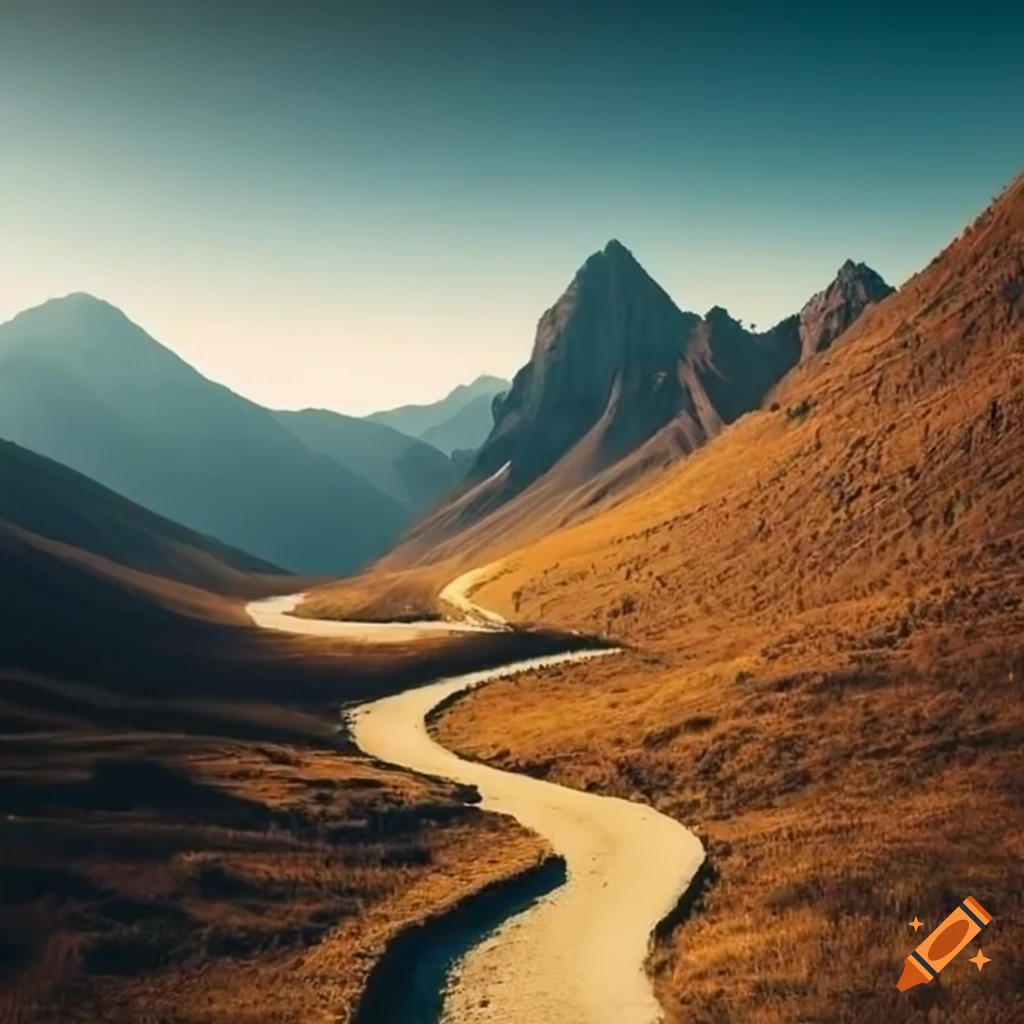 Detailed photo of a path leading to a mountain