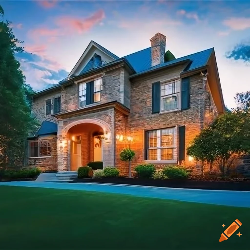 Fall-themed two-story home with large balcony