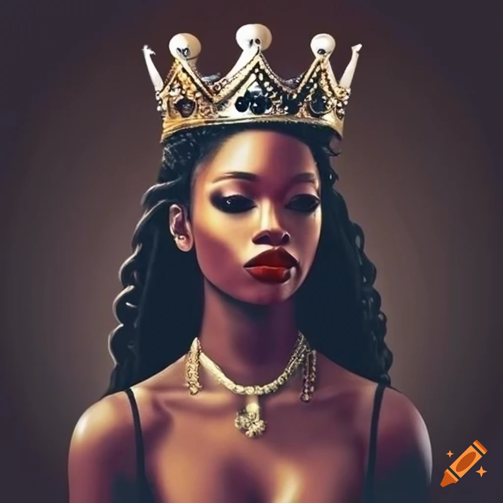 Image of a black queen wearing a crown