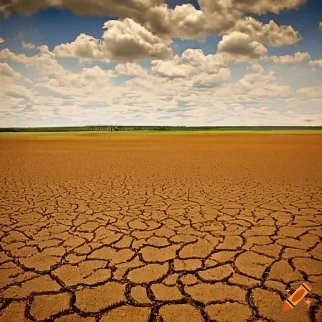 Front view of a barren agricultural field on Craiyon