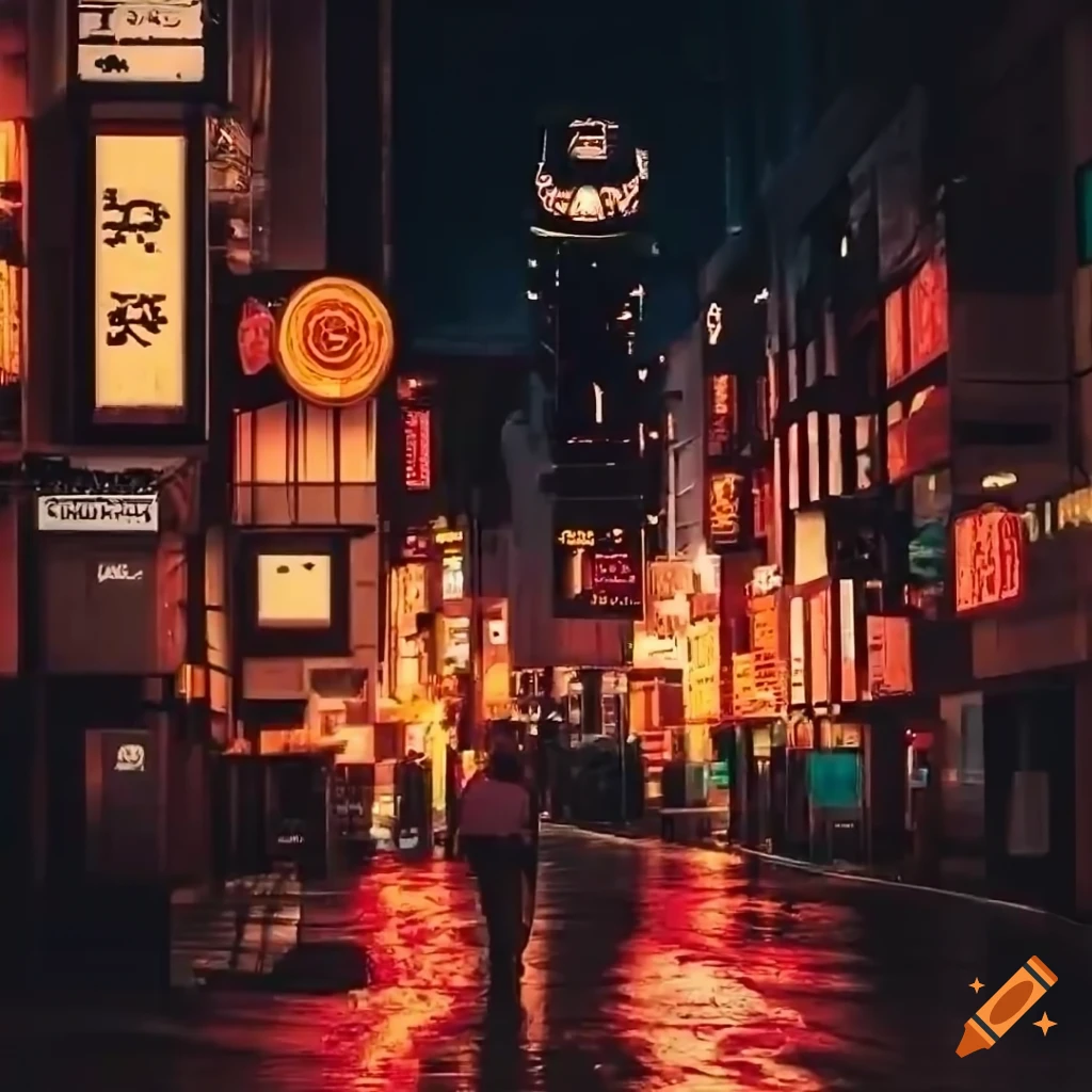 Night scenery of backpacking in japan on Craiyon