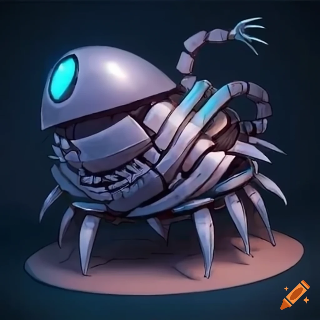 Anime robot inspired by a giant isopod on Craiyon