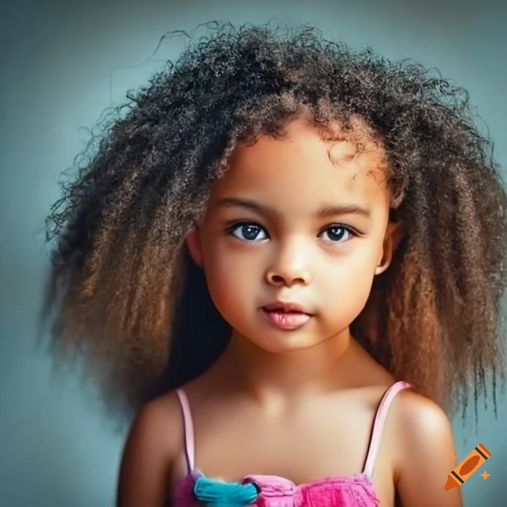 Portrait of a beautiful biracial 3 year old girl