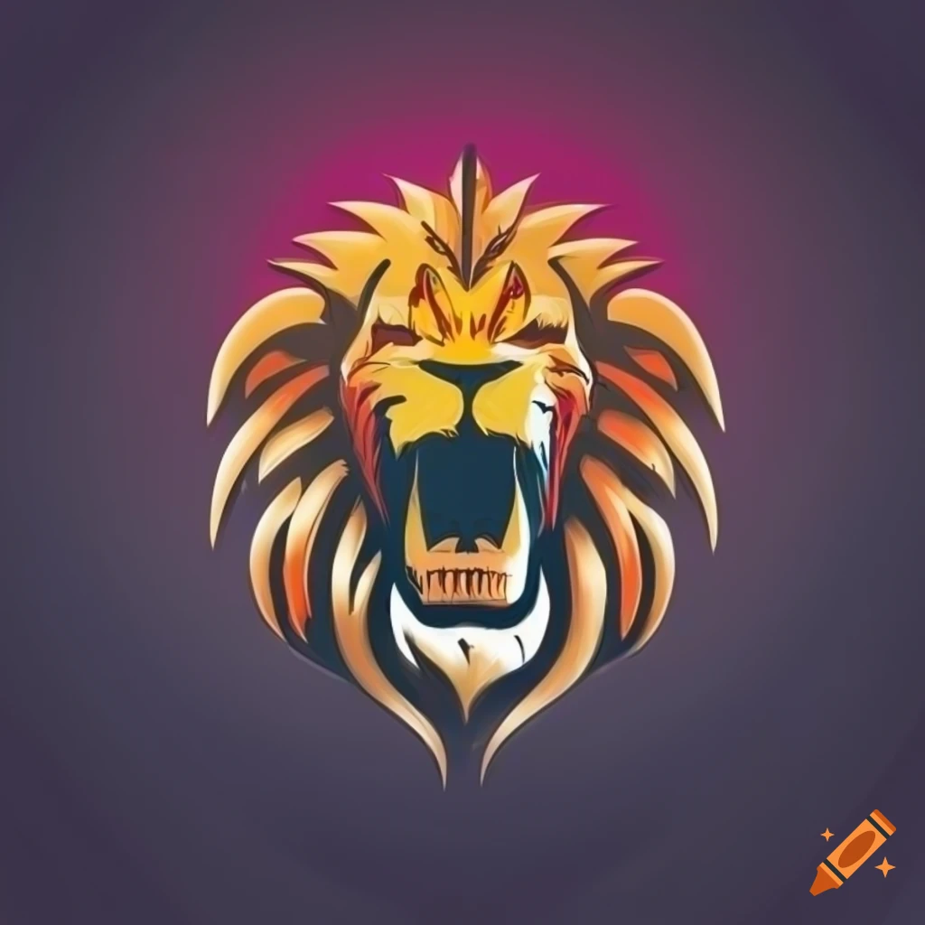 Modern gaming brand logo with a lion