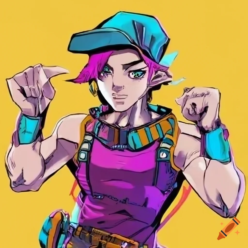 Cool artwork of johnny joestar in jet set radio style