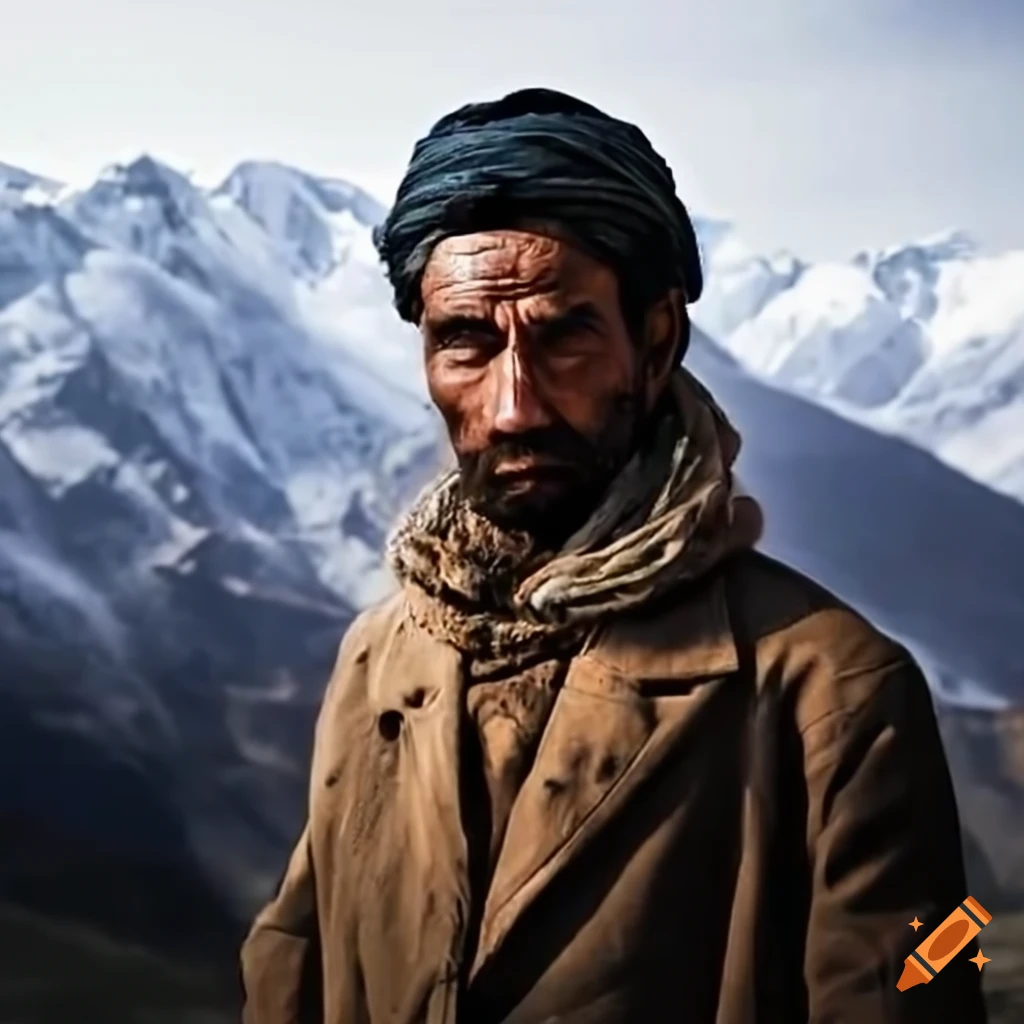 Man in himalaya mountains of pakistan