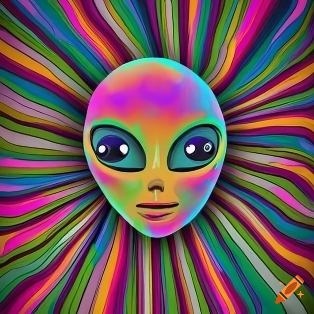 Colorful alien with vibrant stripes on Craiyon