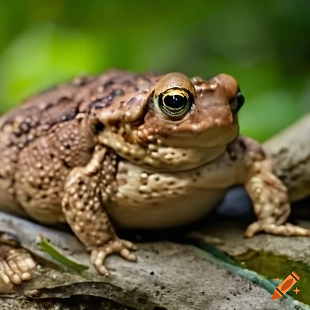 Funny image of a toad wearing a tiny diaper