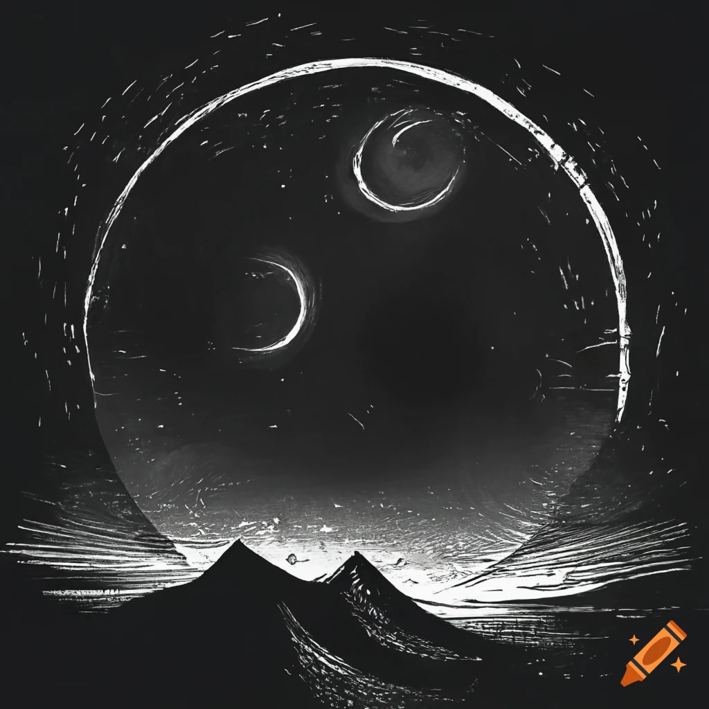 Image of a night sky with rising black stars on Craiyon