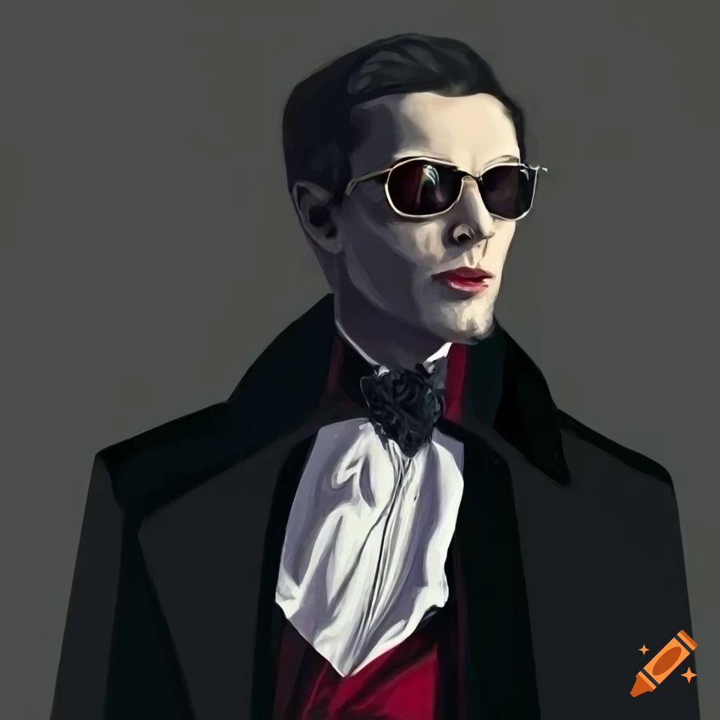 Image of a stylish vampire in Victorian attire on Craiyon