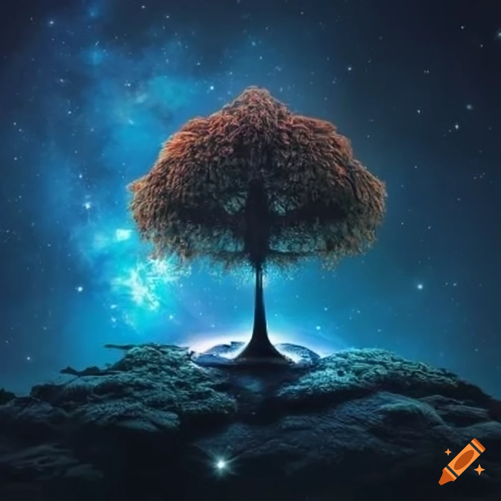 Concept art of a tree in space