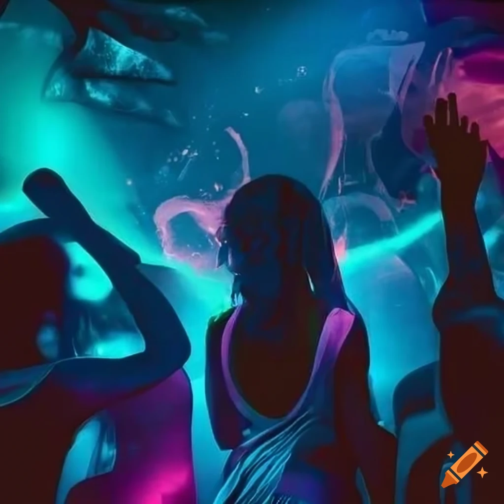 Colorful poster for a beach rave party