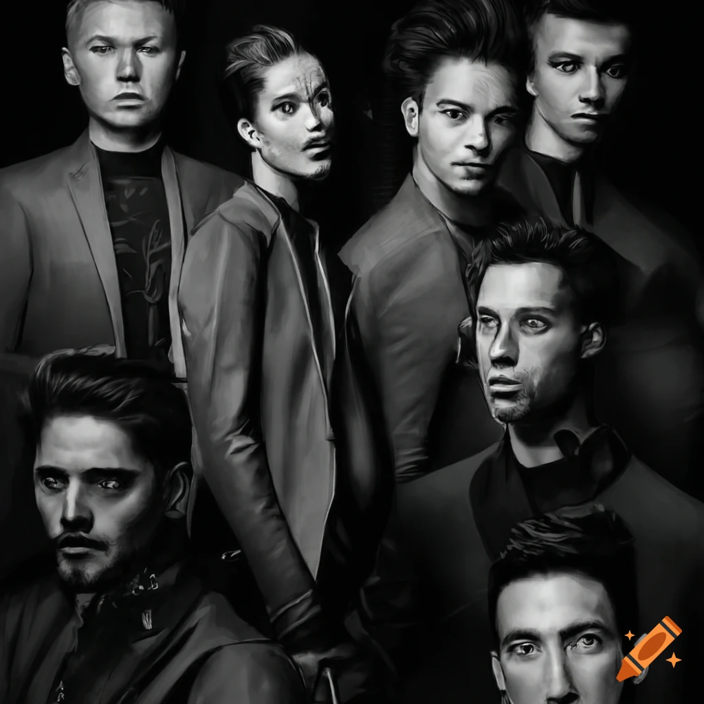 Illustration of a fantasy group of men at a round table on Craiyon