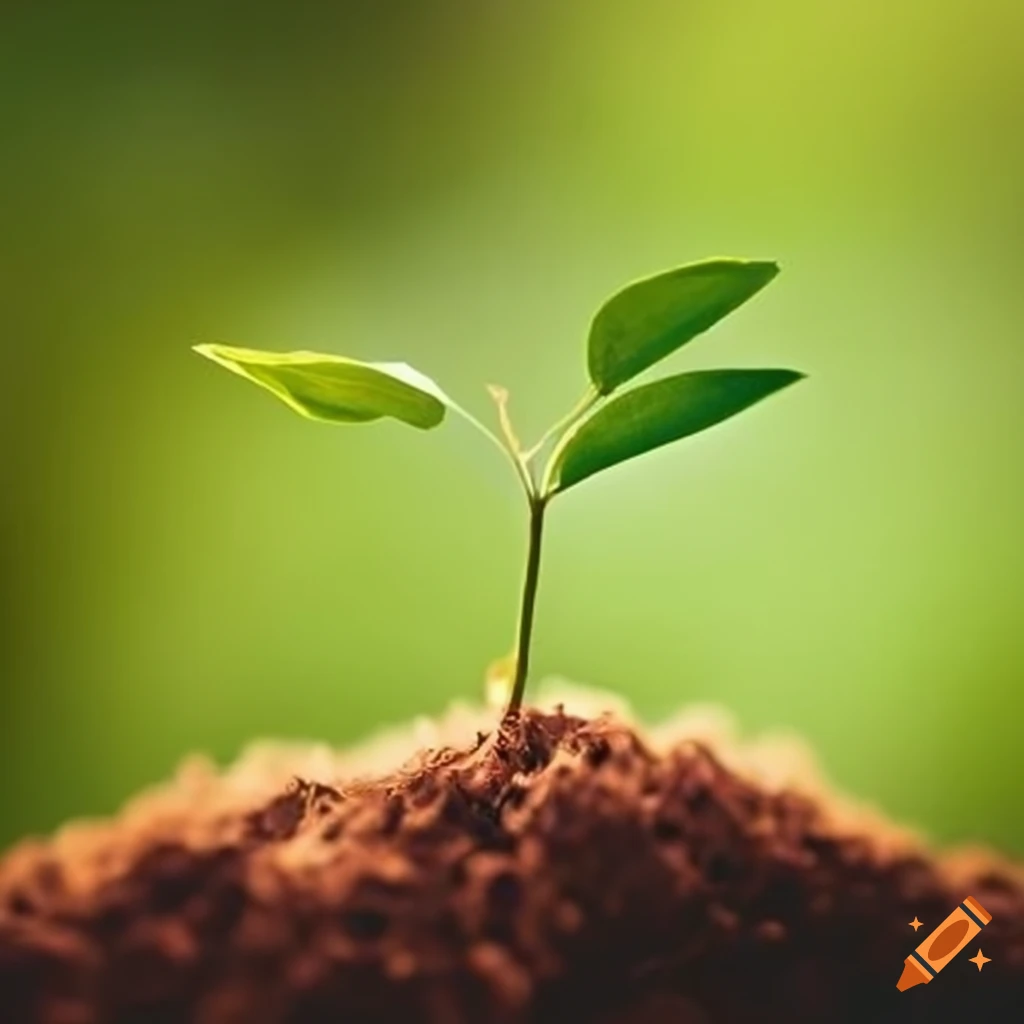 Symbolic image of a growing seed into a strong tree