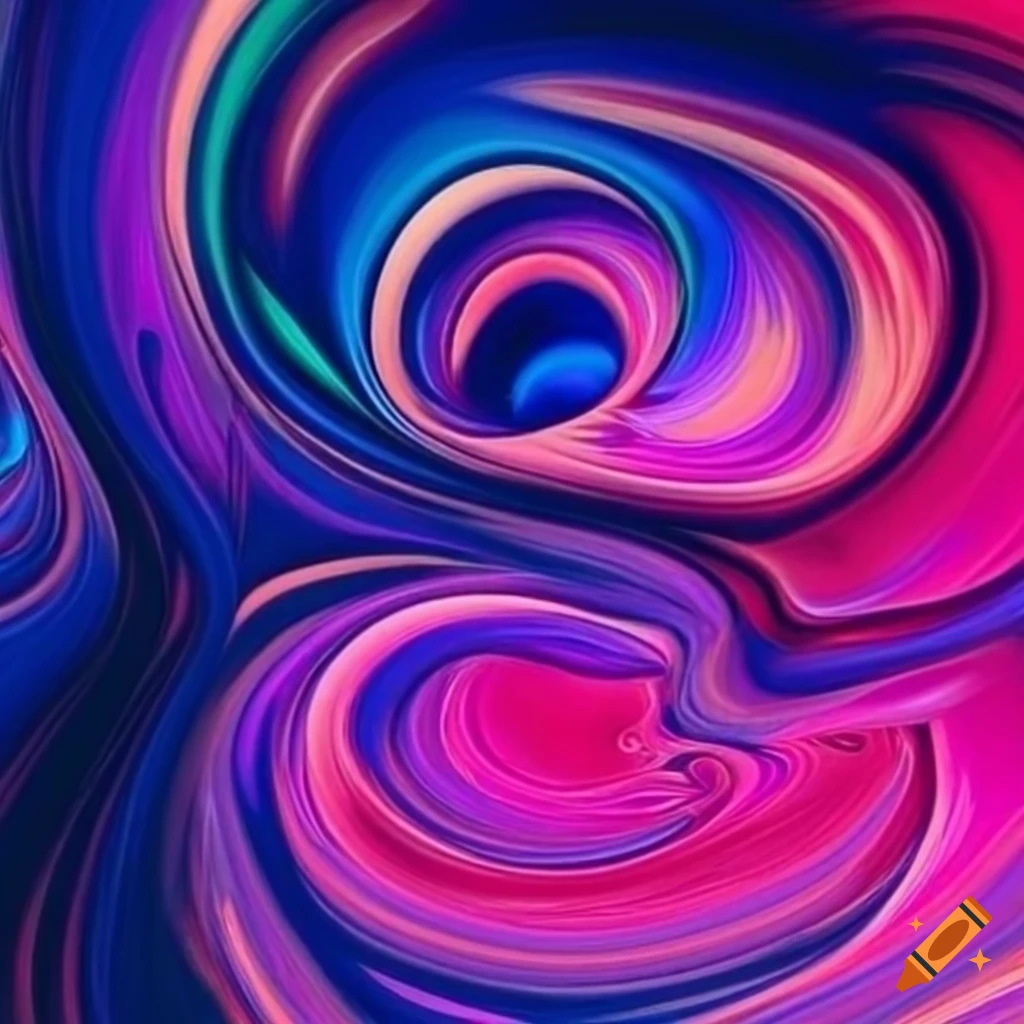 Colorful swirls in an abstract art