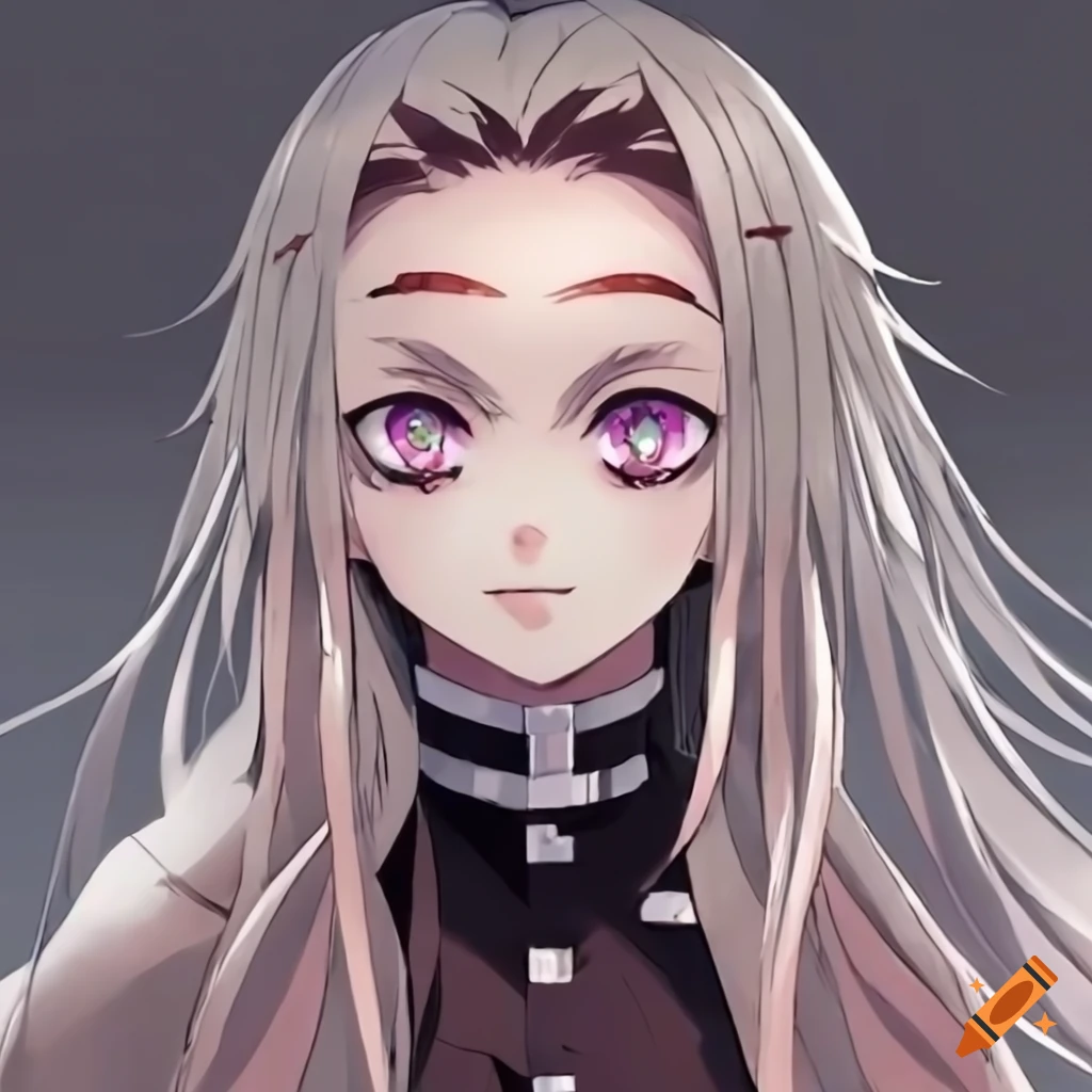 Anime Style Girl With Long Brown Hair And Grey Eyes On Craiyon
