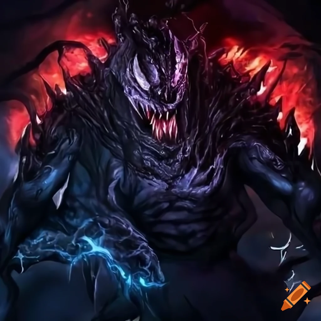Wallpaper of charizard fused with the venom symbiote on Craiyon