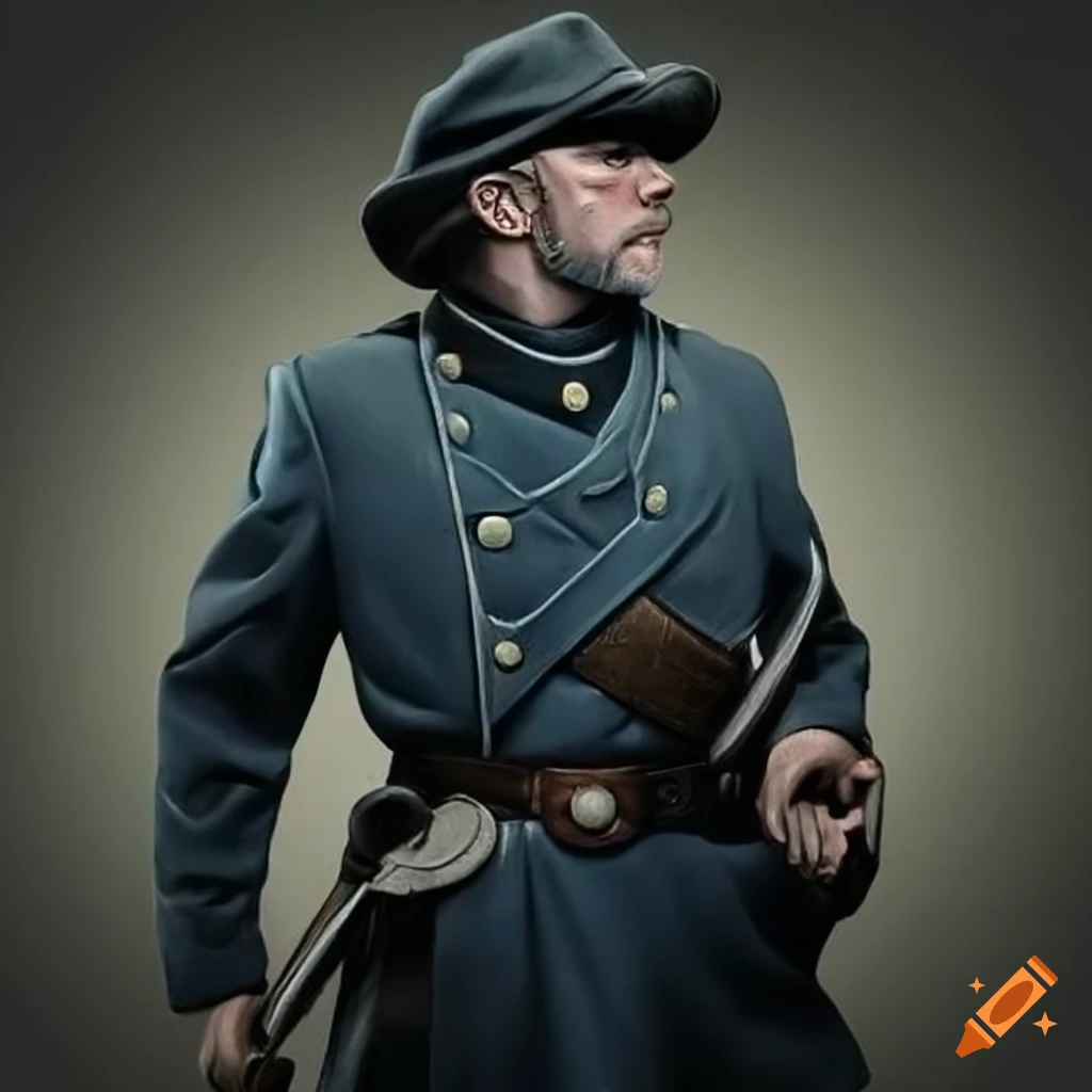 Portrait of a confederate soldier of the us civil war