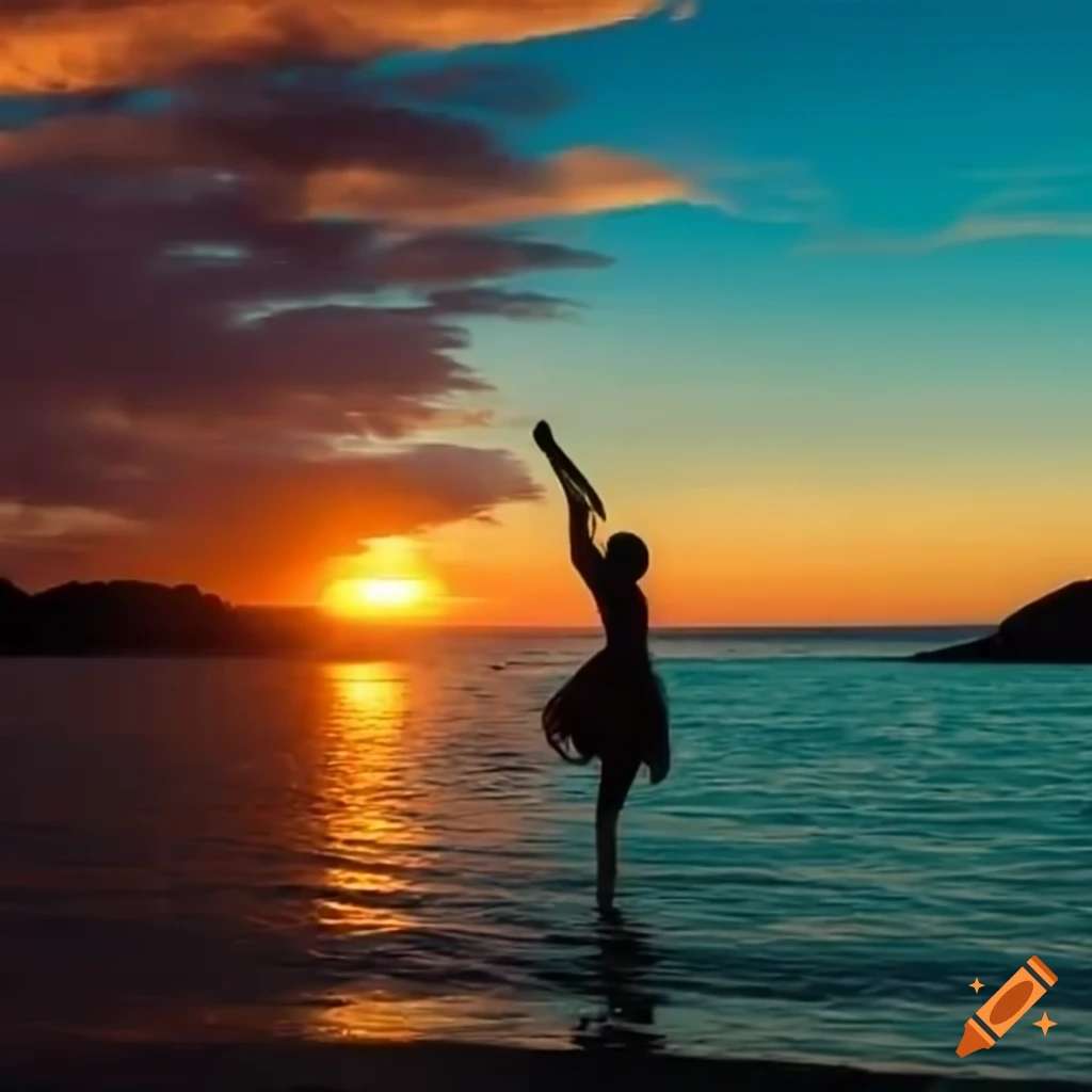 Sunset dance on a tropical island on Craiyon