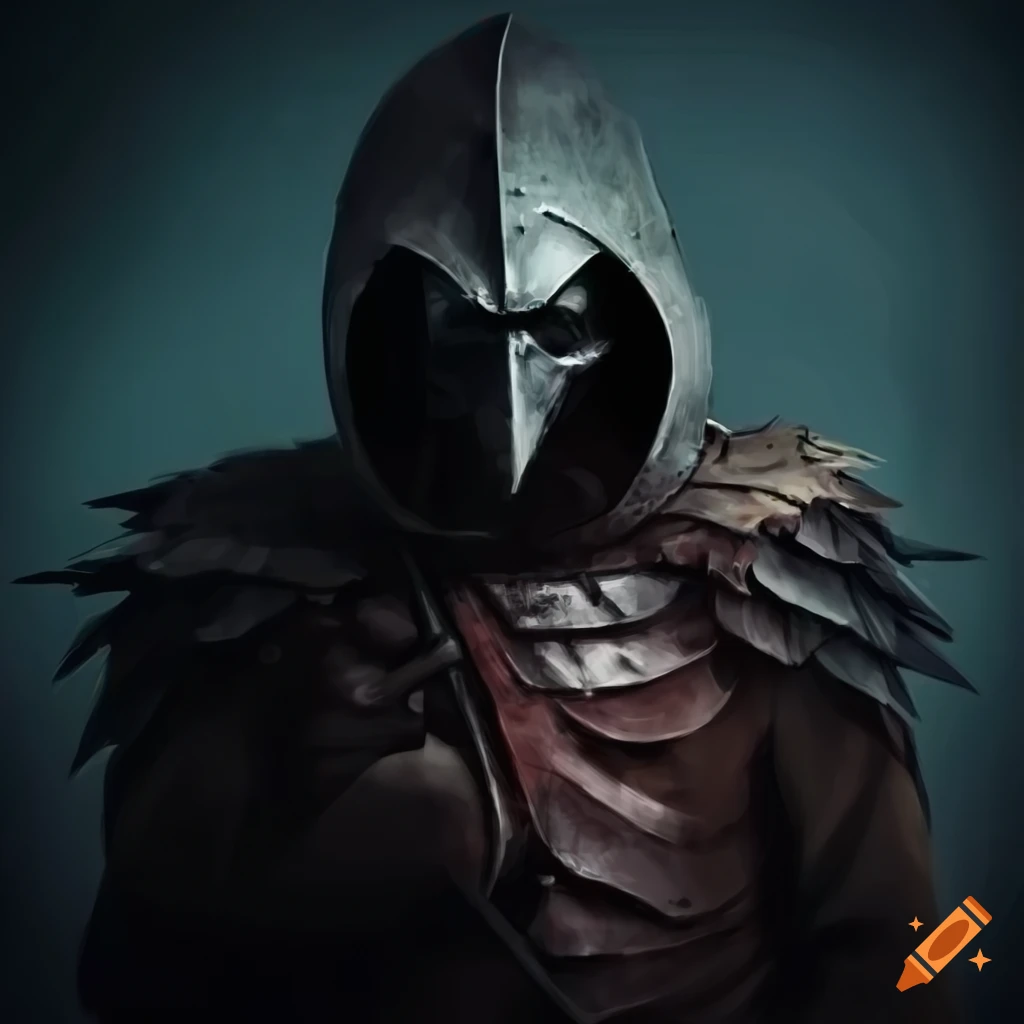 Image of a warrior with a raven mask