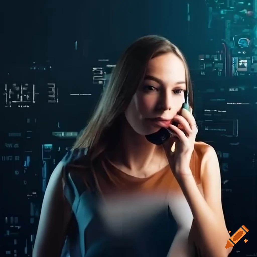 Image of a female software developer waiting for phone call