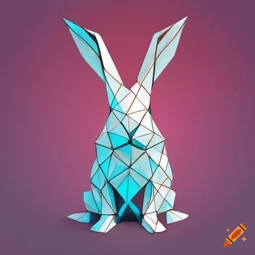 Geometric rabbit art with sharp edges