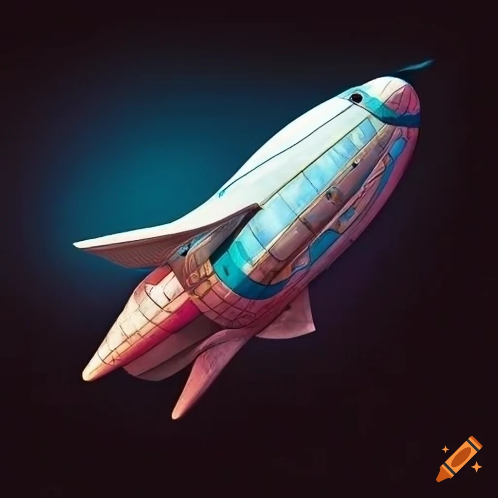 Retro spaceship in 1950s style