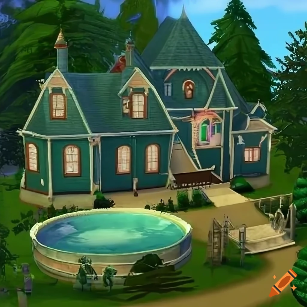 Detailed layout of a sims 3 fantasy lot