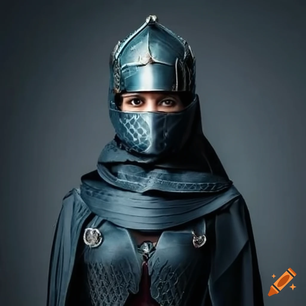Strong and confident muslim women in protective armor