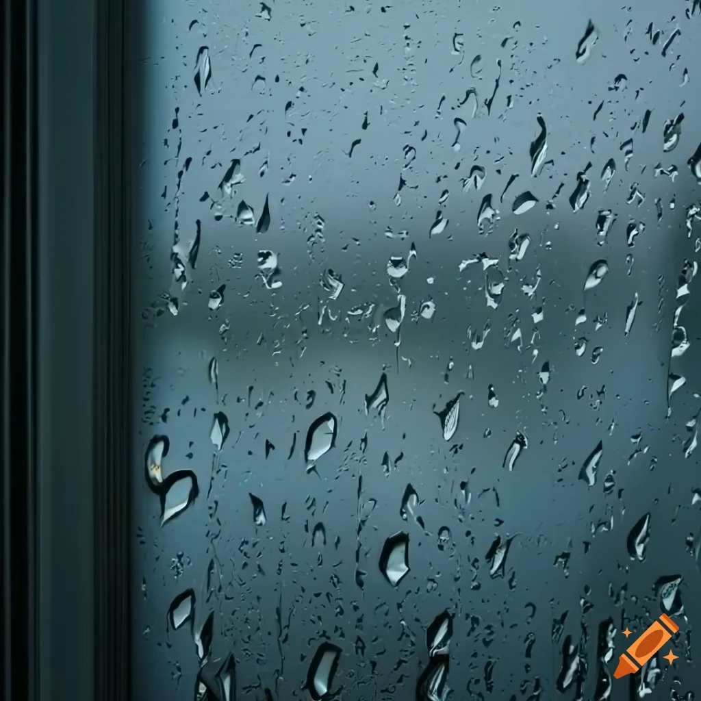 3d render of raindrops on a window