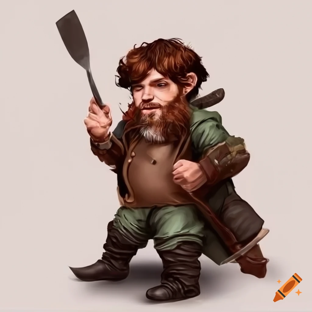 Brave male halfling chef ready to cook on Craiyon