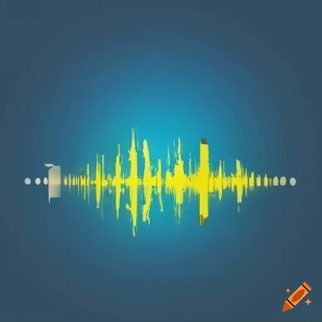 Logo design with light blue and yellow sound waves