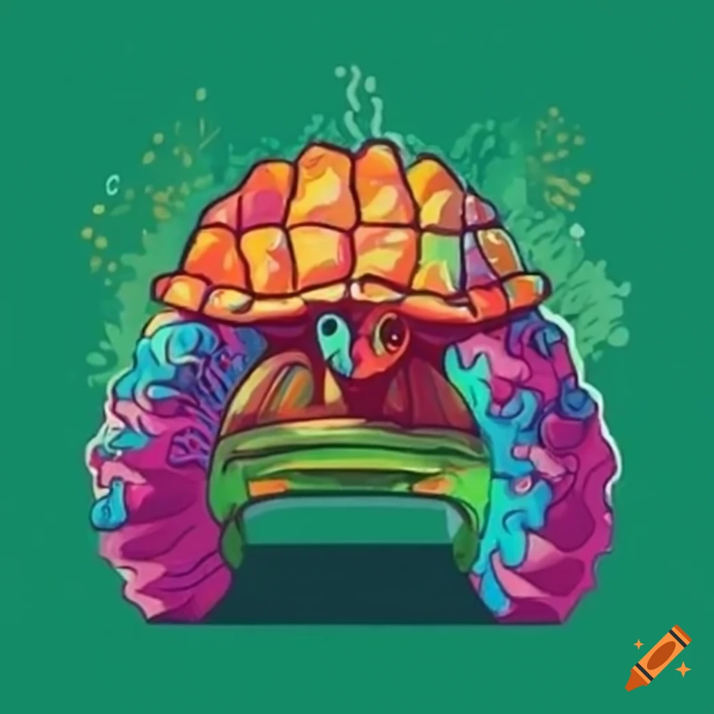 Image of a turtle driving a car on Craiyon