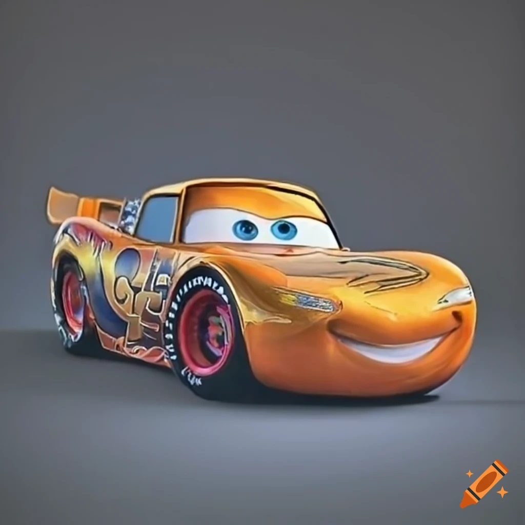 Golden painting of flash mcqueen