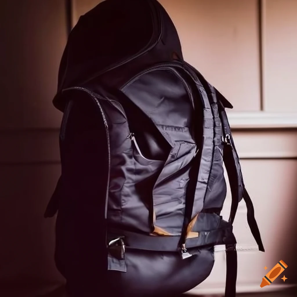 Stylish backpack with built-in hood for rainy days