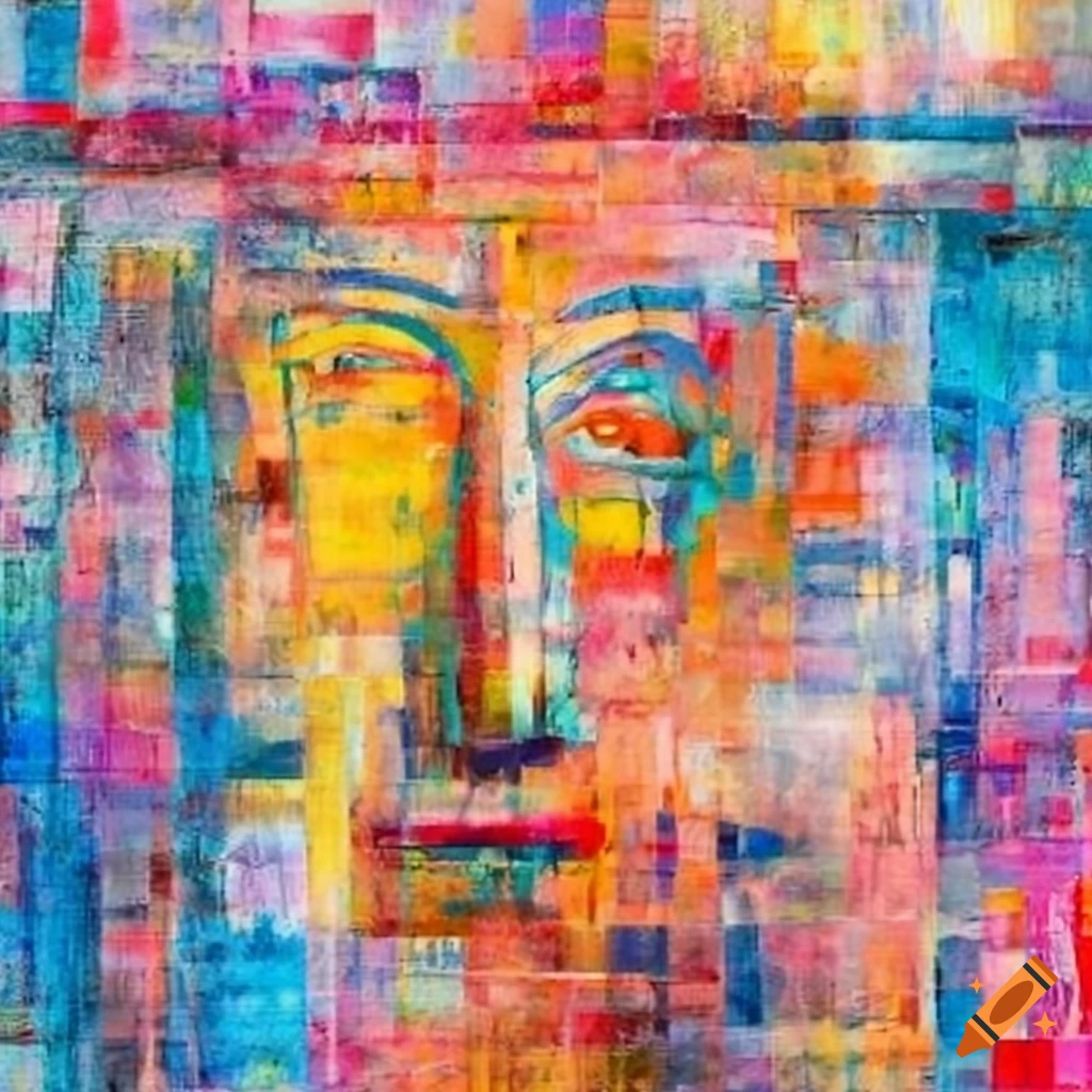 Abstract mixed media artwork inspired by Monet's style on Craiyon