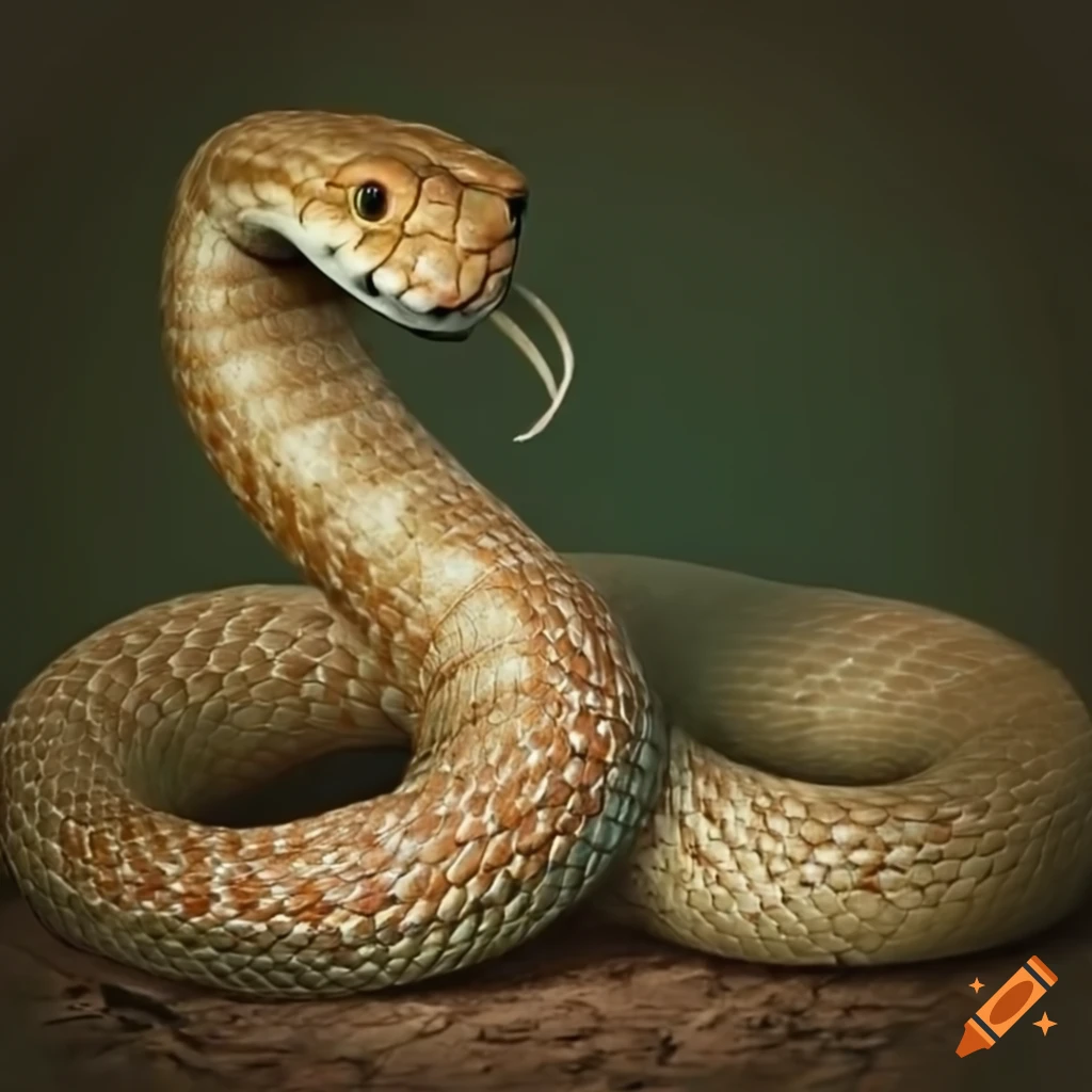 Realistic snake on forest floor