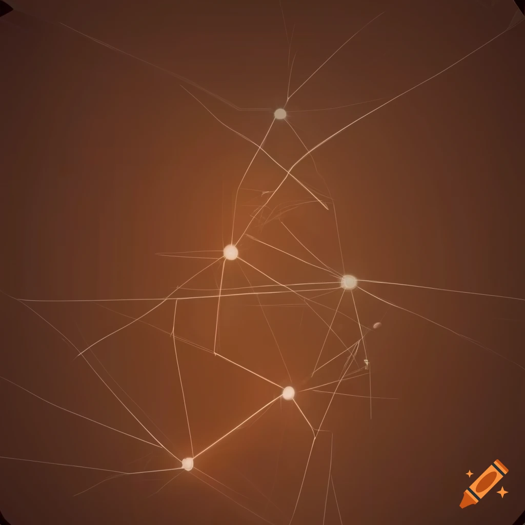 Warm brown network nodes and lines on a clean background