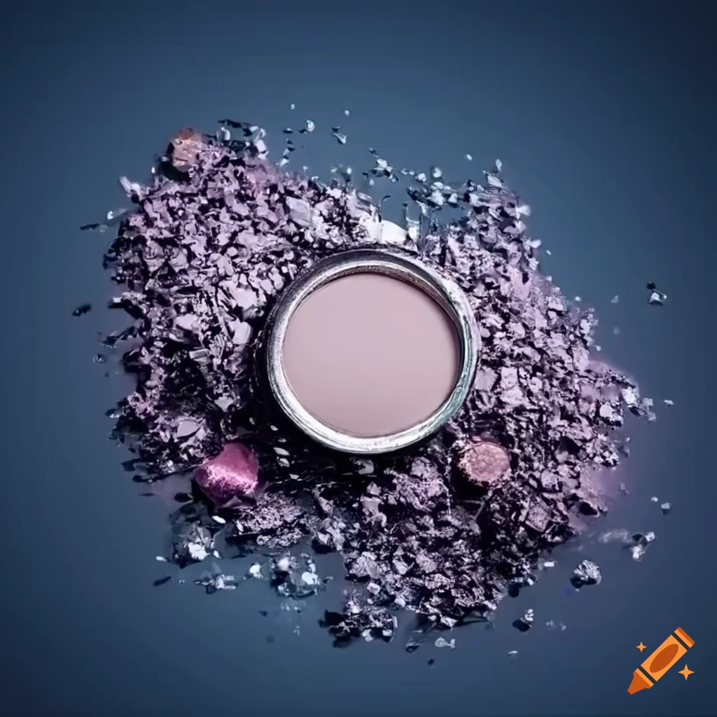 Elegant silver accented eyeshadow palette on Craiyon