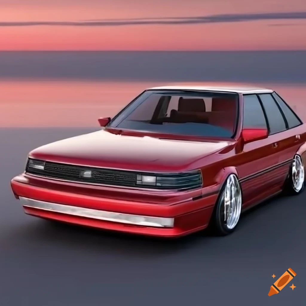 3d render of a lowered toyota camry with matching rims