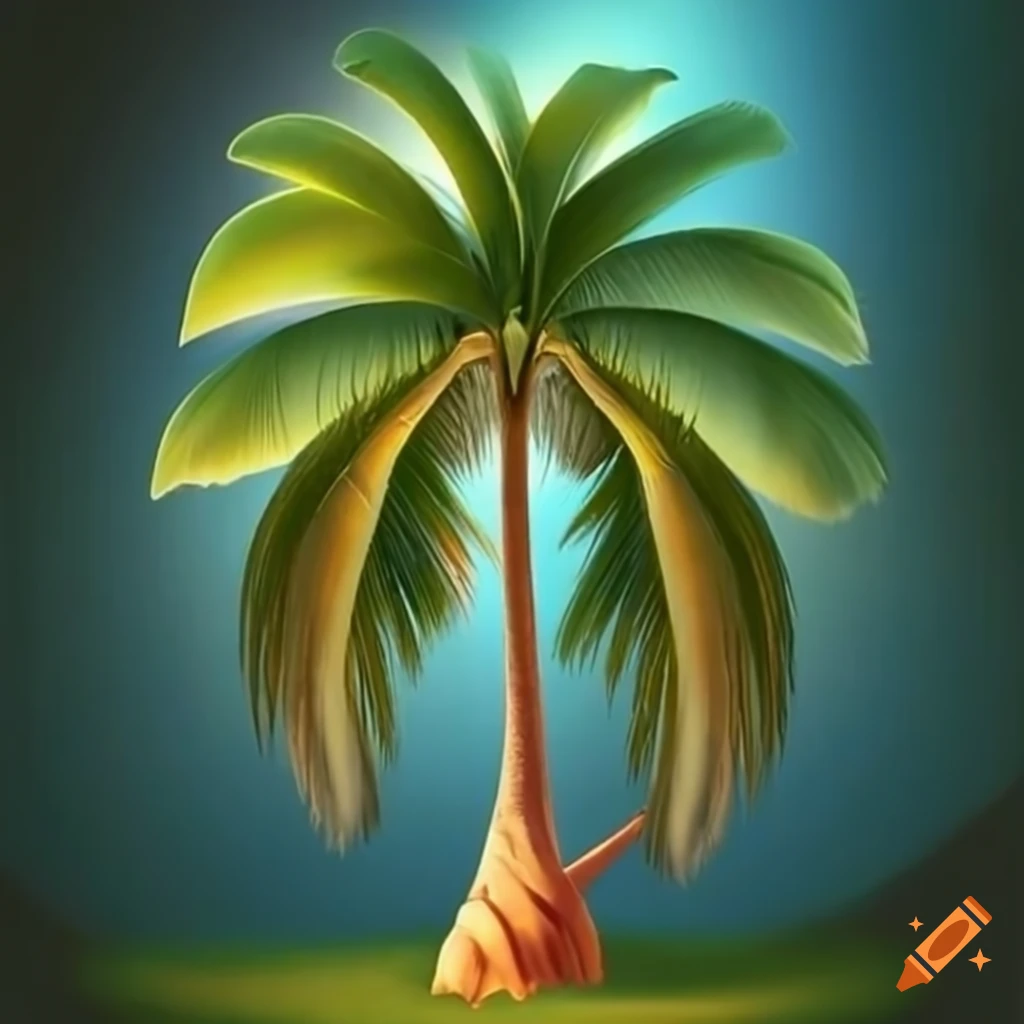 Hawaiian palm tree in traditional style