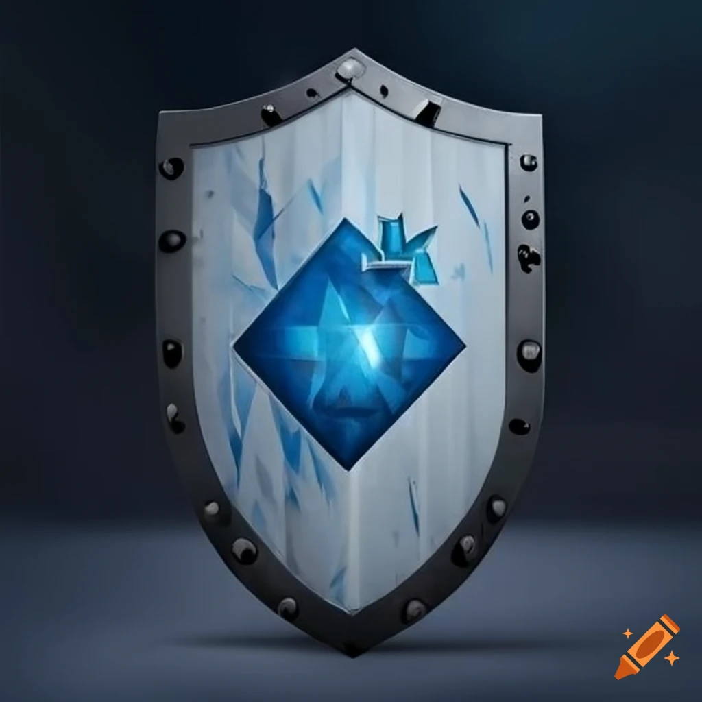 Blue diamond symbol on a dark gray armored shield