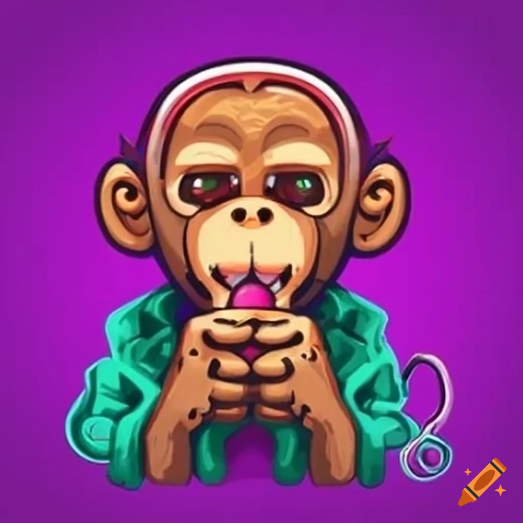 Gaming monkey illustration on Craiyon